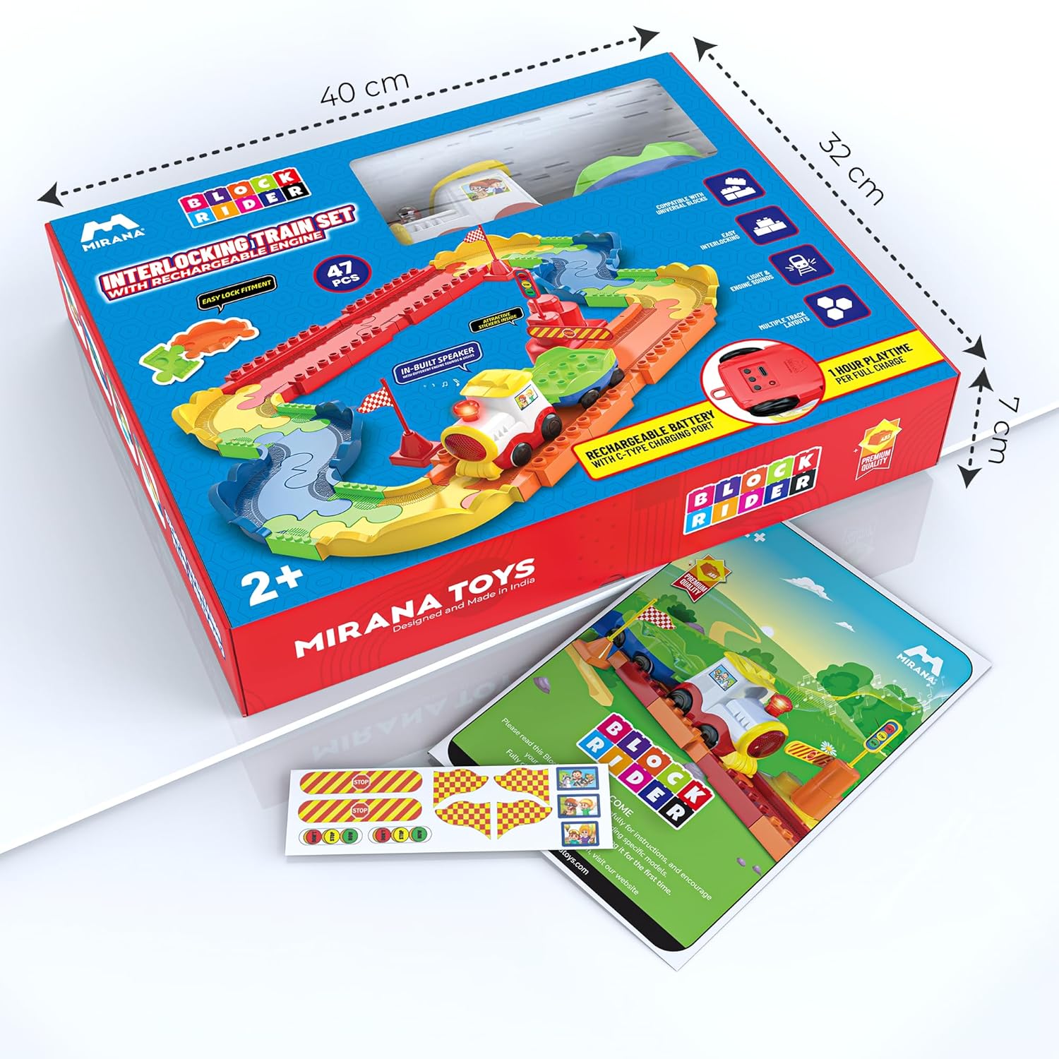 Kiddivilla Mirana Block Rider Toy Train Set with Colorful & Multiple T ...